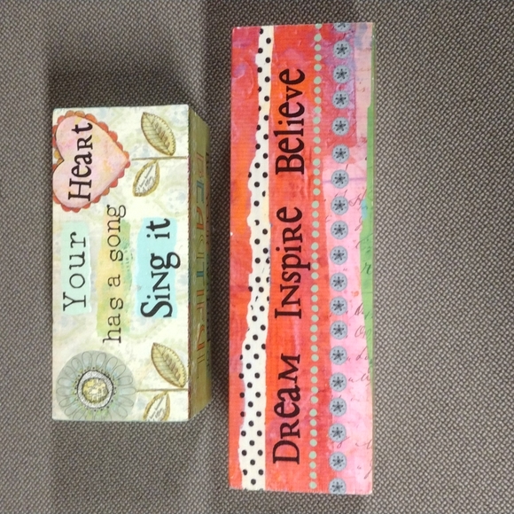 GANZ | Accents | 4 Sided Inspiration Block Set Of 2 | Poshmark